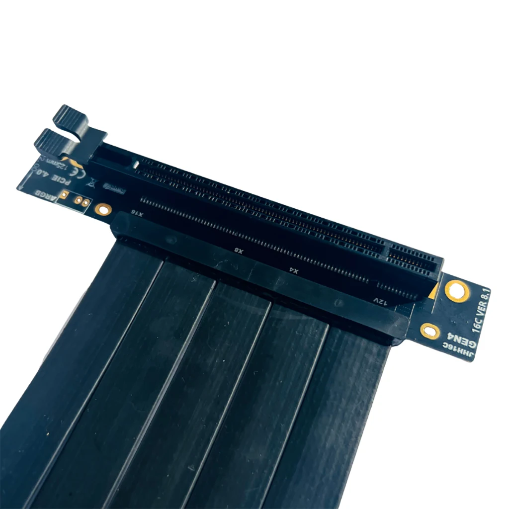 90 Degree Right Angle PCIE x16 4.0 3.0 Graphics Card Extension Cable ...