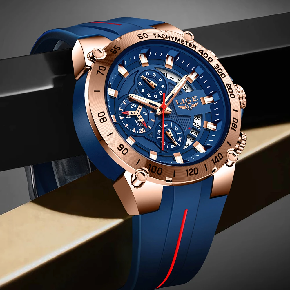 Reloj de marca LIGE 2025, relojes deportivos de silicona para hombre ...