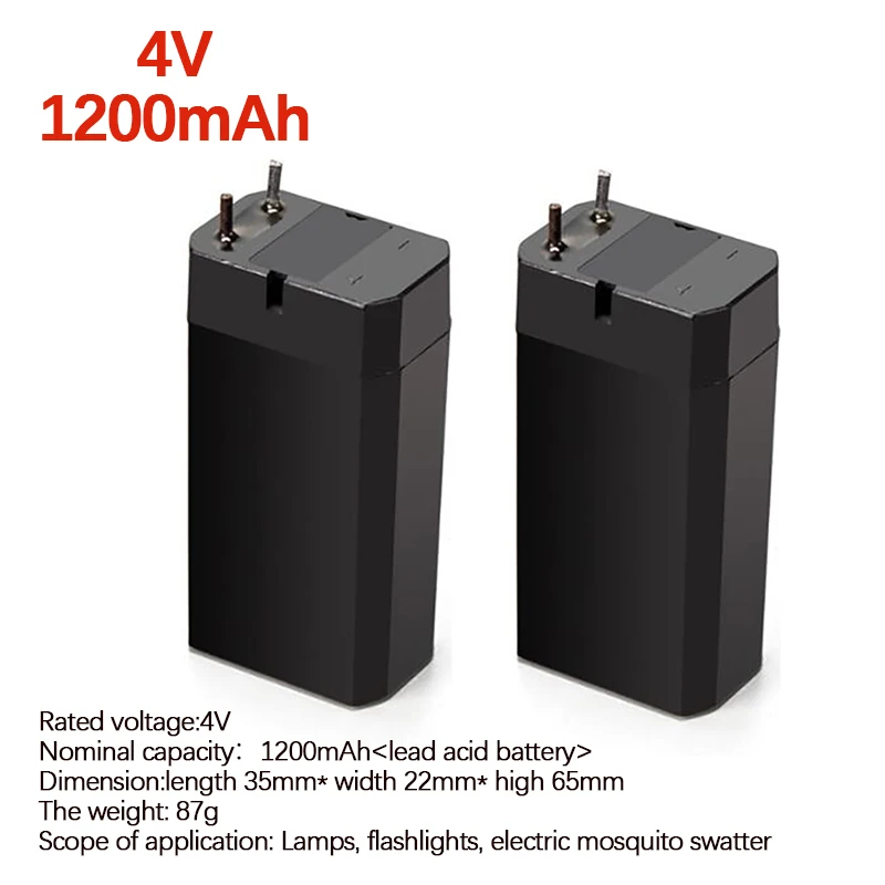 4V Lead Acid Battery 1200mAh Rechargeable Storage batteries LED Lamp ...