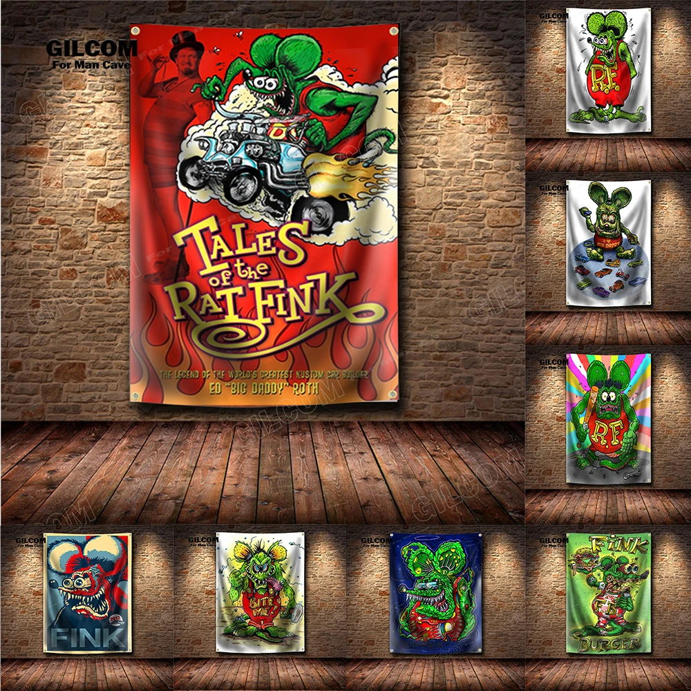Rat Fink Banner Flag Documentary Film Story Poster Wall Art Decoration ...