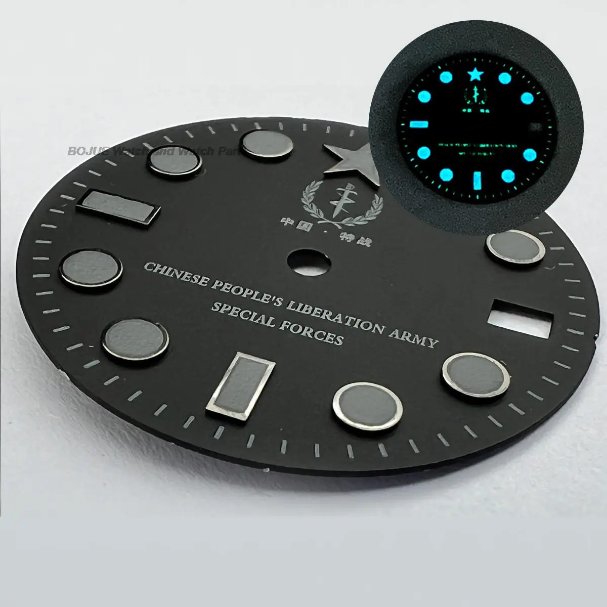 28Mm-Zwart-Horloge-Wijzerplaat-Blauwe-Lichtgevende-Steriele-Wijzerplaat ...