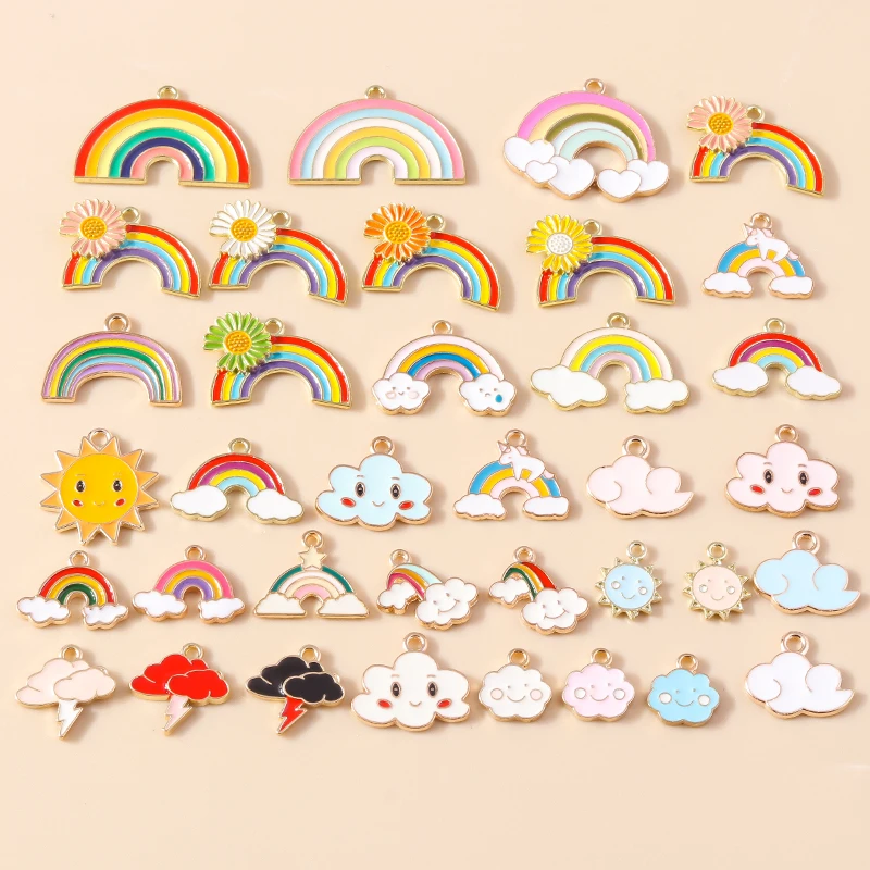10pcs-Mix-Cute-Enamel-Cloud-Rainbow-Charm-Pendant-for-DIY-Bracelet-Necklace-Earrings-Jewelry ...