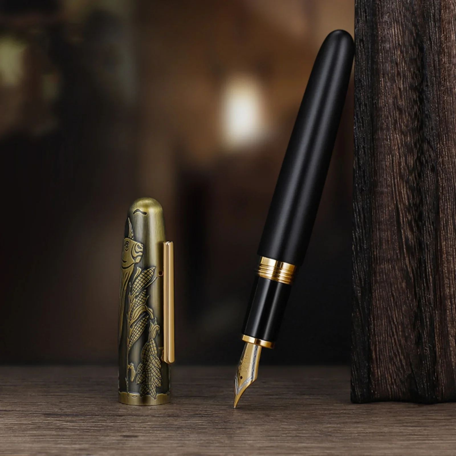JinHao 9056 деревянная перьевая ручка EF F nibs | AliExpress