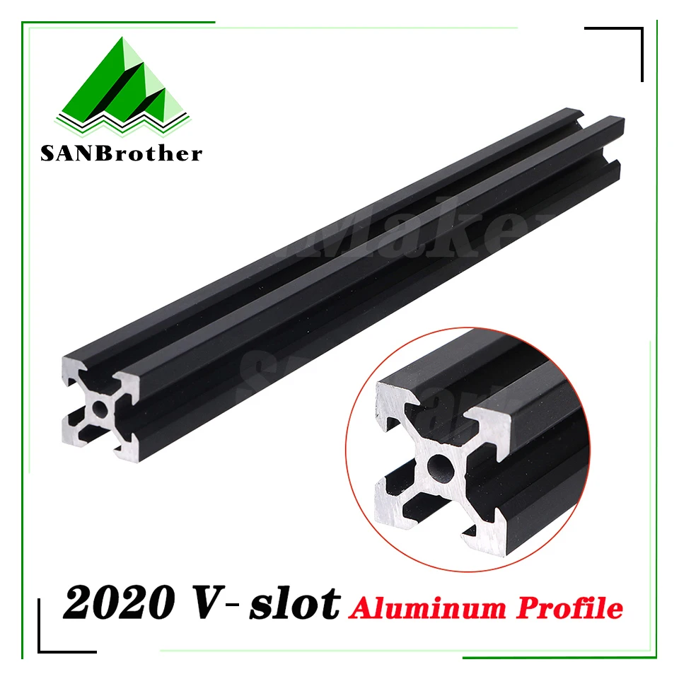 Black 2020 V Slot European Standard Anodized Aluminum Profile Extrusion ...
