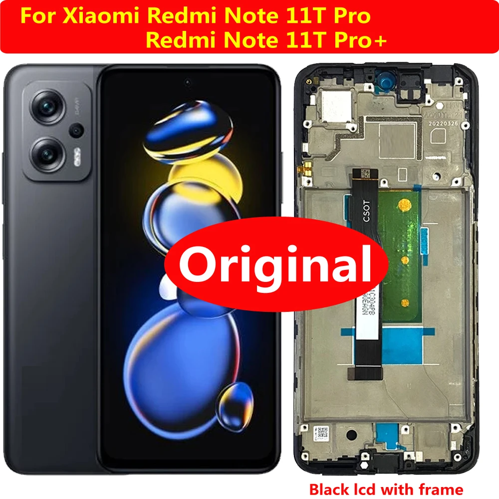 Original para xiaomi redmi nota 11t pro/nota 11t pro + mais display lcd ...