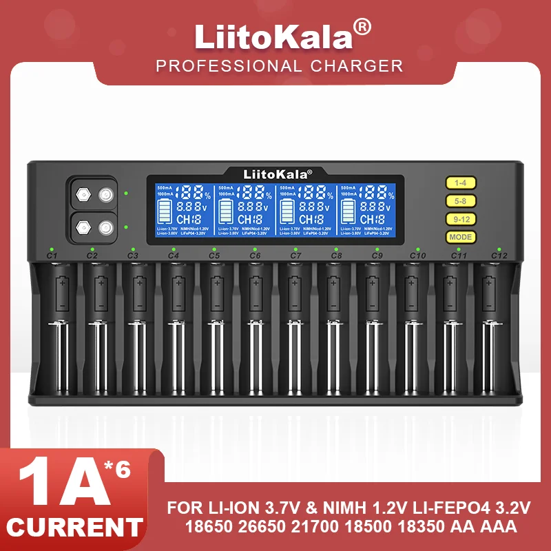 LiitoKala-Lii-S12-Lii-600-Lii-S8-PD2-LCD-18650-Battery-3-7V-18350-18500 ...