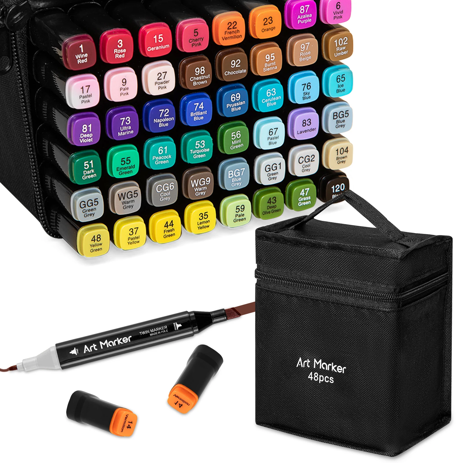 24-48-60-Color-Dual-Tip-Alcohol-Based-Marker-Pens-art-Drawing-Marker ...
