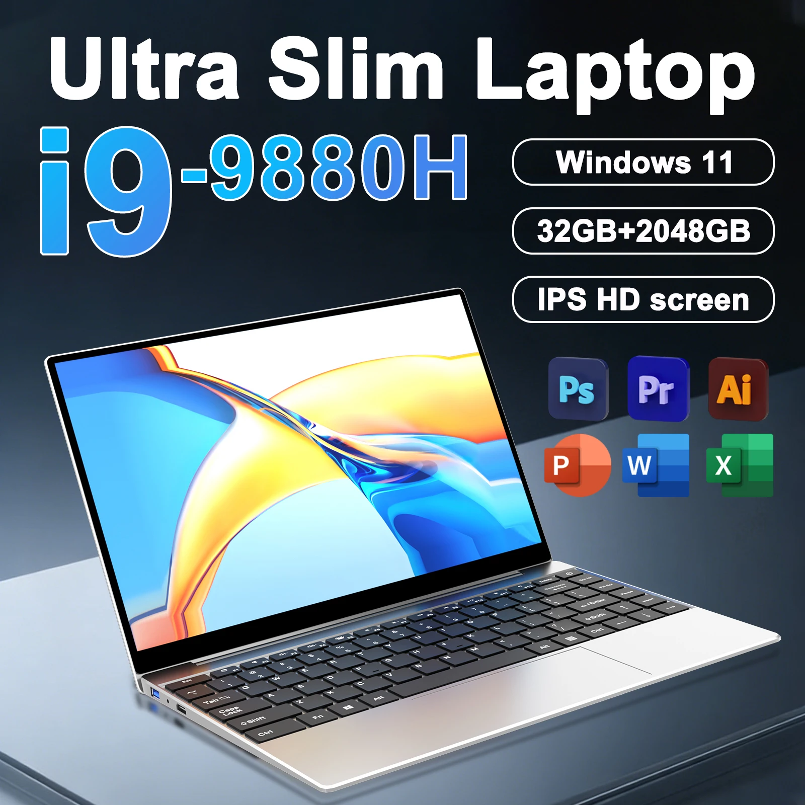 Ordinateur portable 2026 Nouveau Core i9 9880H Windows 11 Pro 32 Go de ...