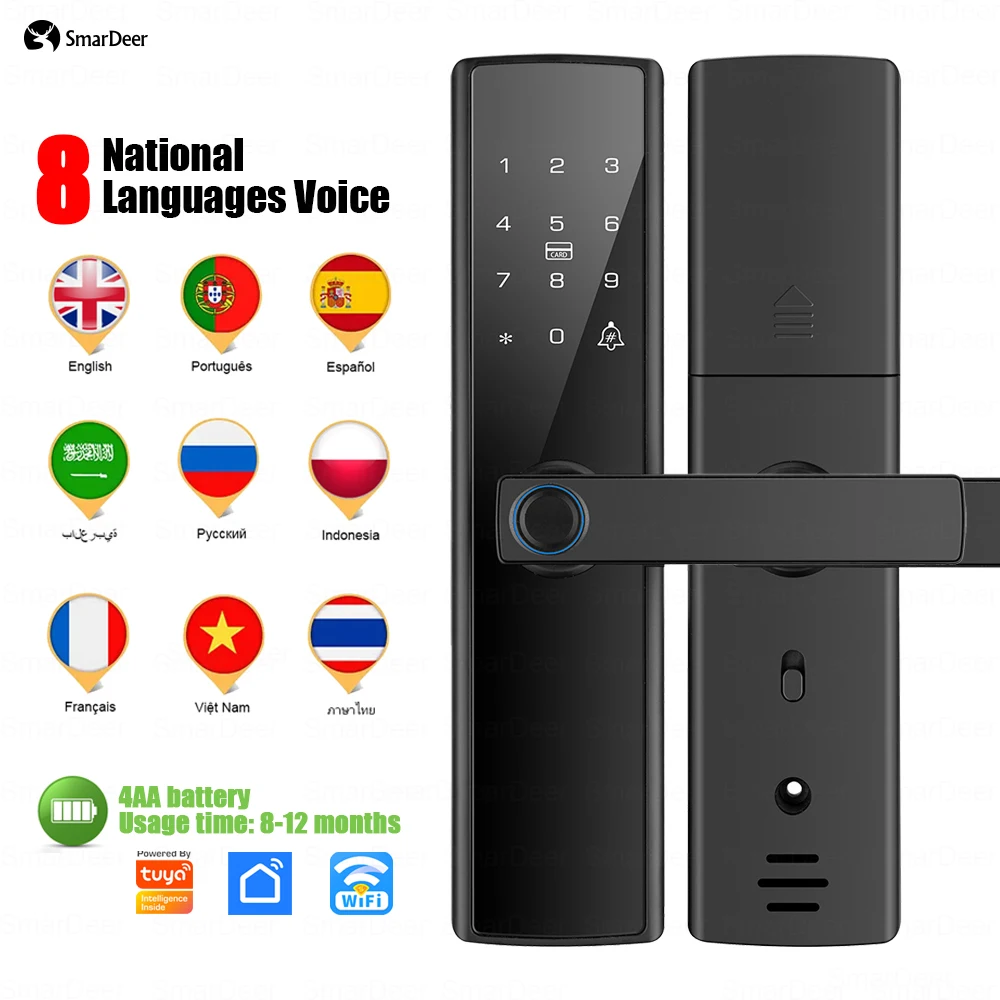 SmarDeer-Fechadura-Eletr-nica-para-Tuya-Smart-5-in-1-Fechadura-da-Porta ...