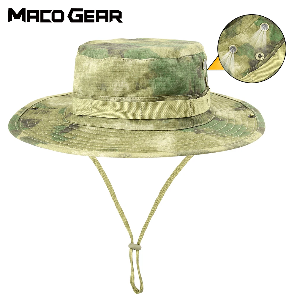 Camo Outdoor Fishing Cap Camouflage Tactical Bucket Hat Camping ...