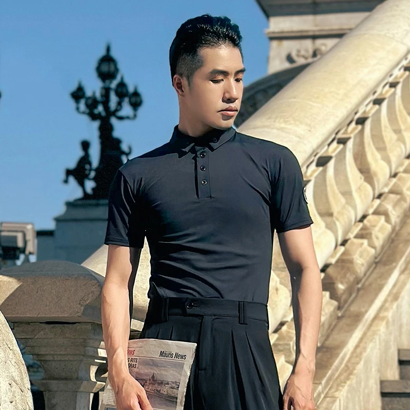 Men-Latin-Dance-Costumes-Short-Sleeved-Tops-Chacha-Rumba-Tango-Dress ...