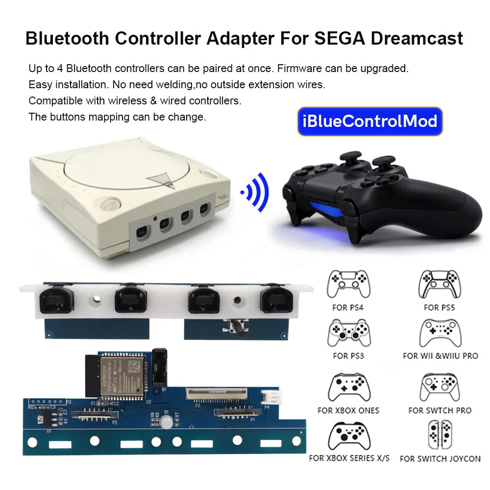 Newest-iBlueControlMod-Wireless-SEGA-DC-Bluetooth-Controller-Inner ...