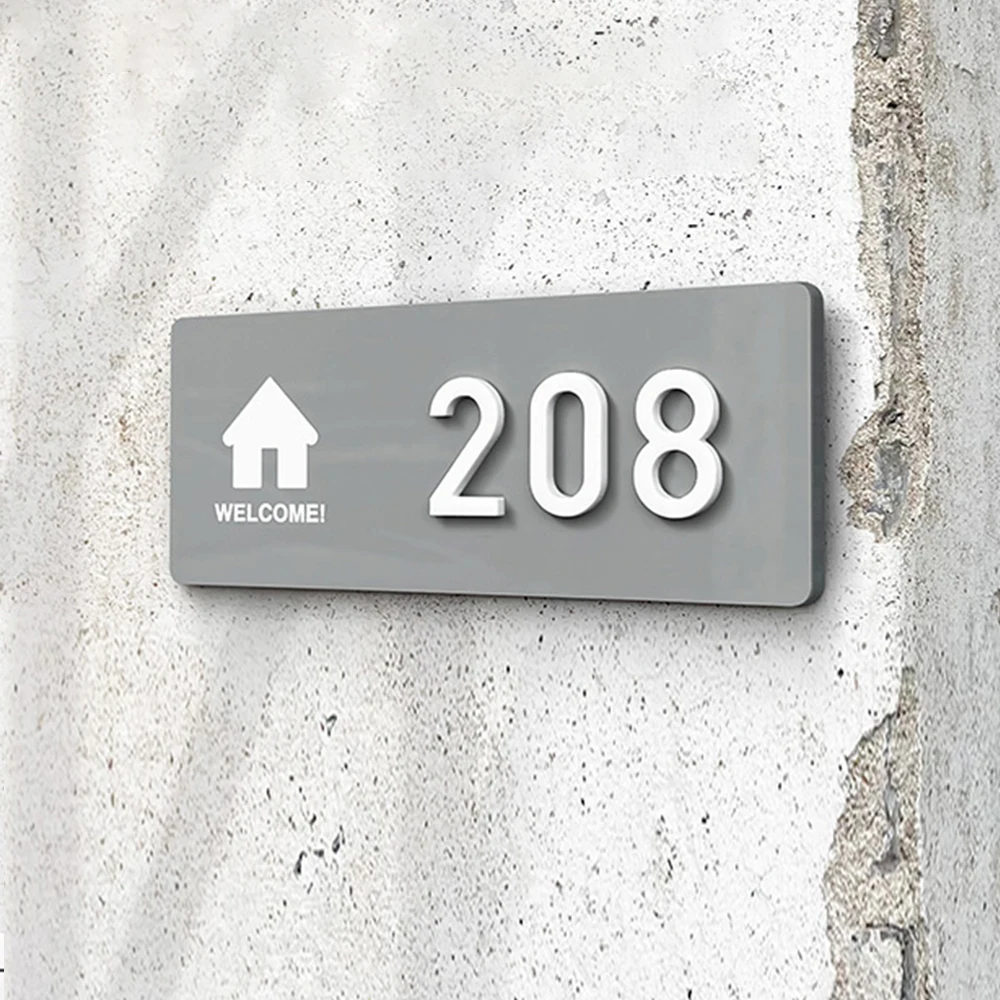 Acrylic House Number Signs Address Plaque For Outside Apartment Home ...