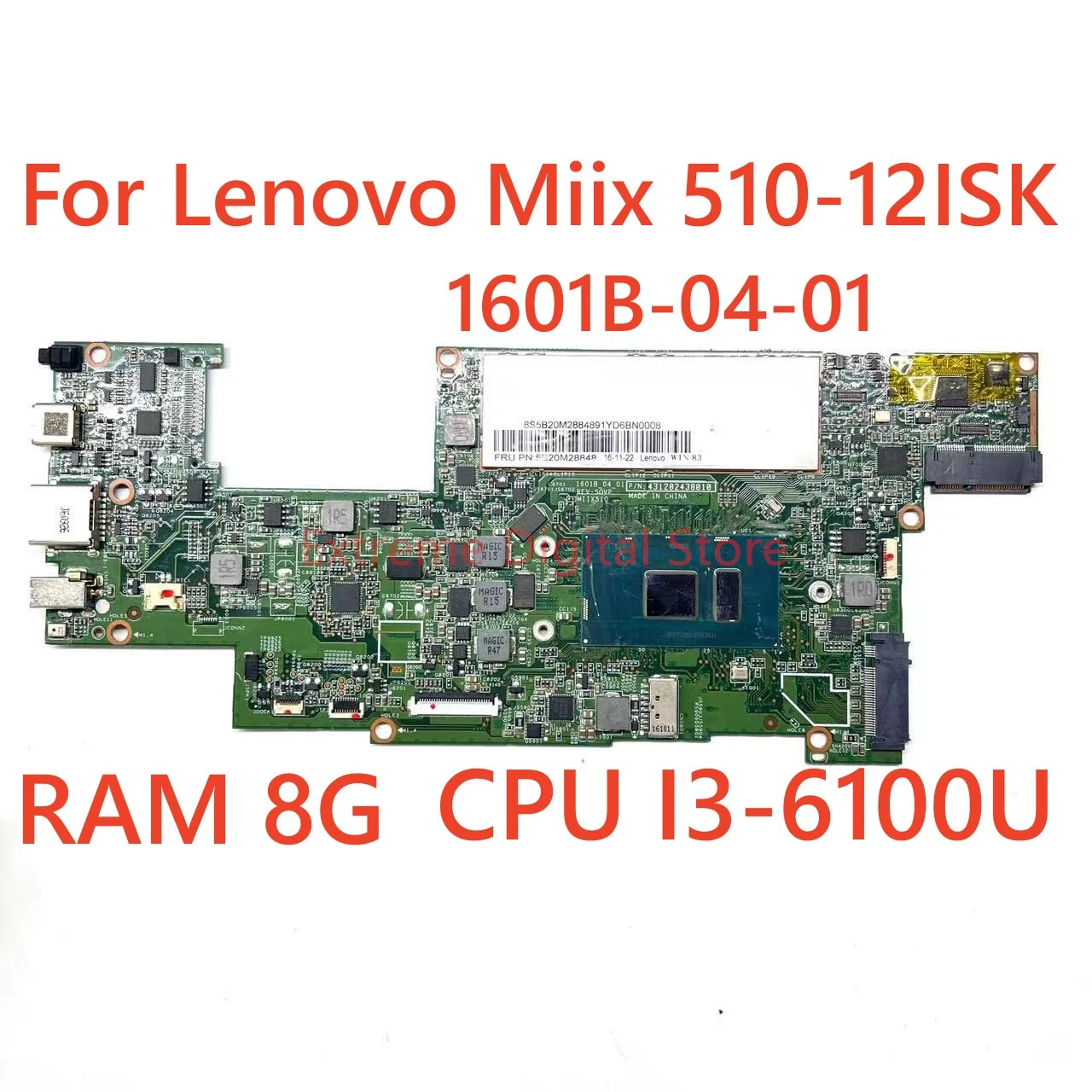 1602B_04_01 Motherboard For Lenovo MIIX 510-12IKB Tablet Motherboard ...