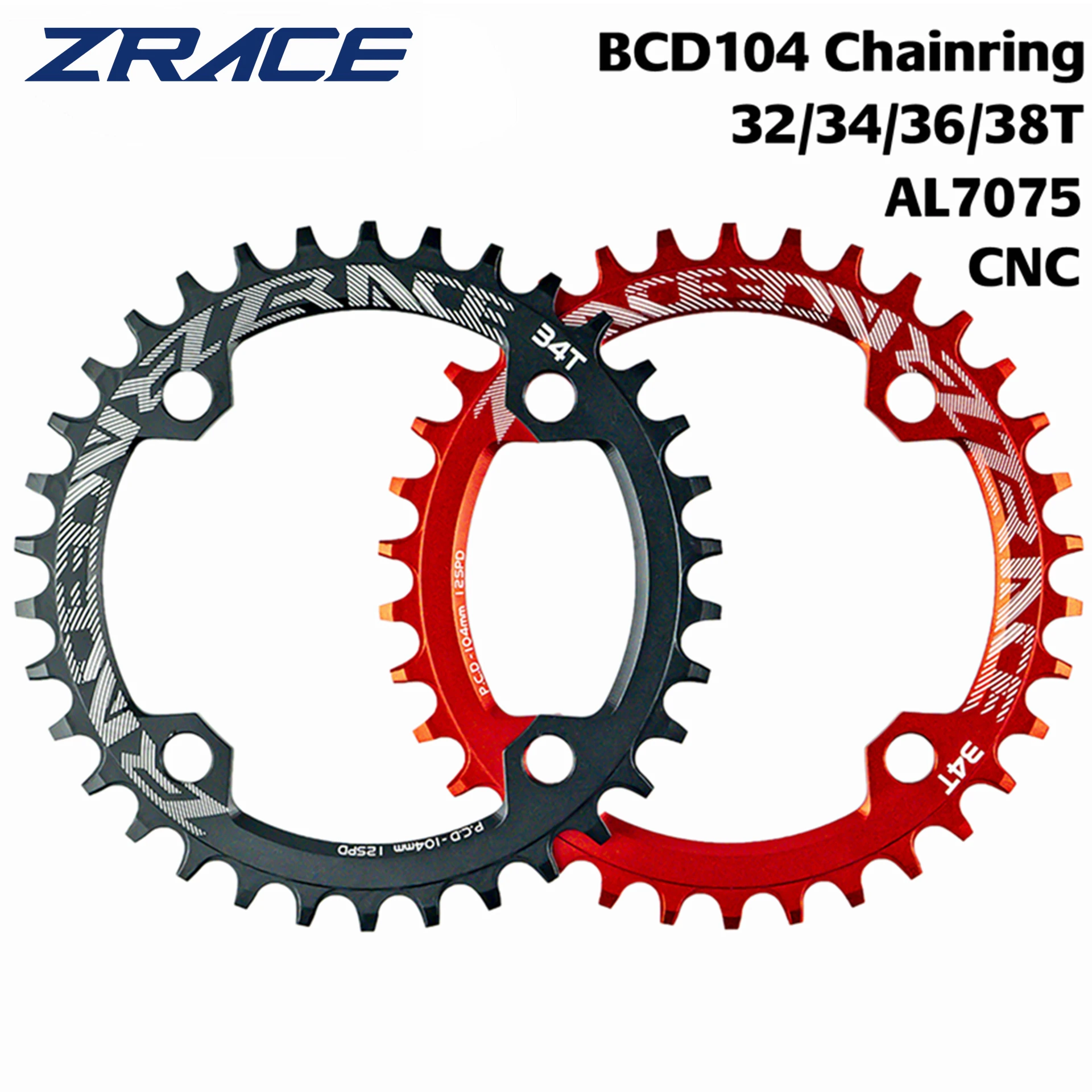 ZRACE-Chainrings-Chainwheels-32T-34T-36T-38T-BCD104-Narrow-Width-tooth ...