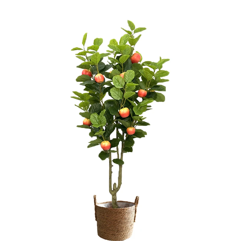 4-9FT-Tropical-Plants-Large-Artificial-Apple-Tree-Plastic-Fake-Leafs ...