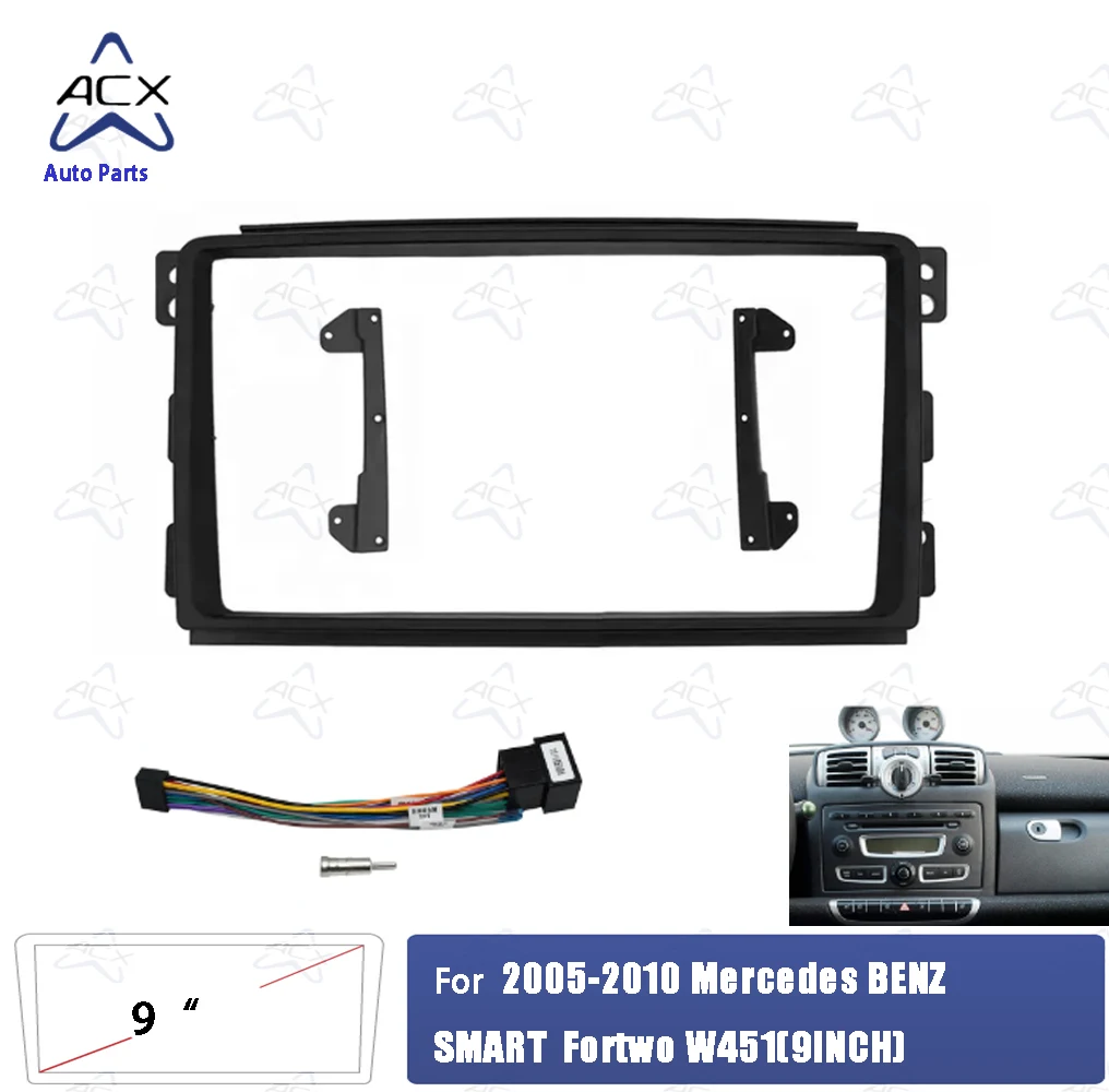 9Inch-Car-Radio-Fascias-For-Mercedes-Benz-Smart-Fortwo-W451-2005-2010 ...