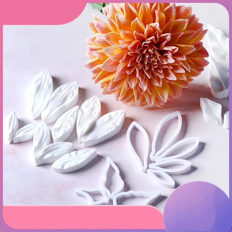 Dahlia Flower Veiner Silicone Molds Polymer Clay Tool Stainless Steel ...