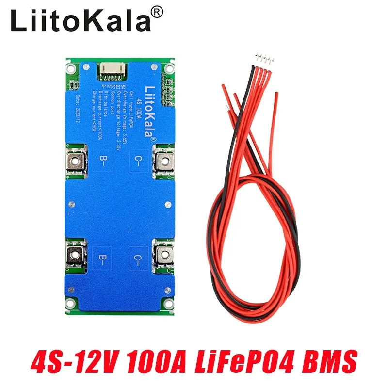 LiitoKala 4S 12V 100A BMS LiFePo4 Lithium Iron Phosphate Battery ...