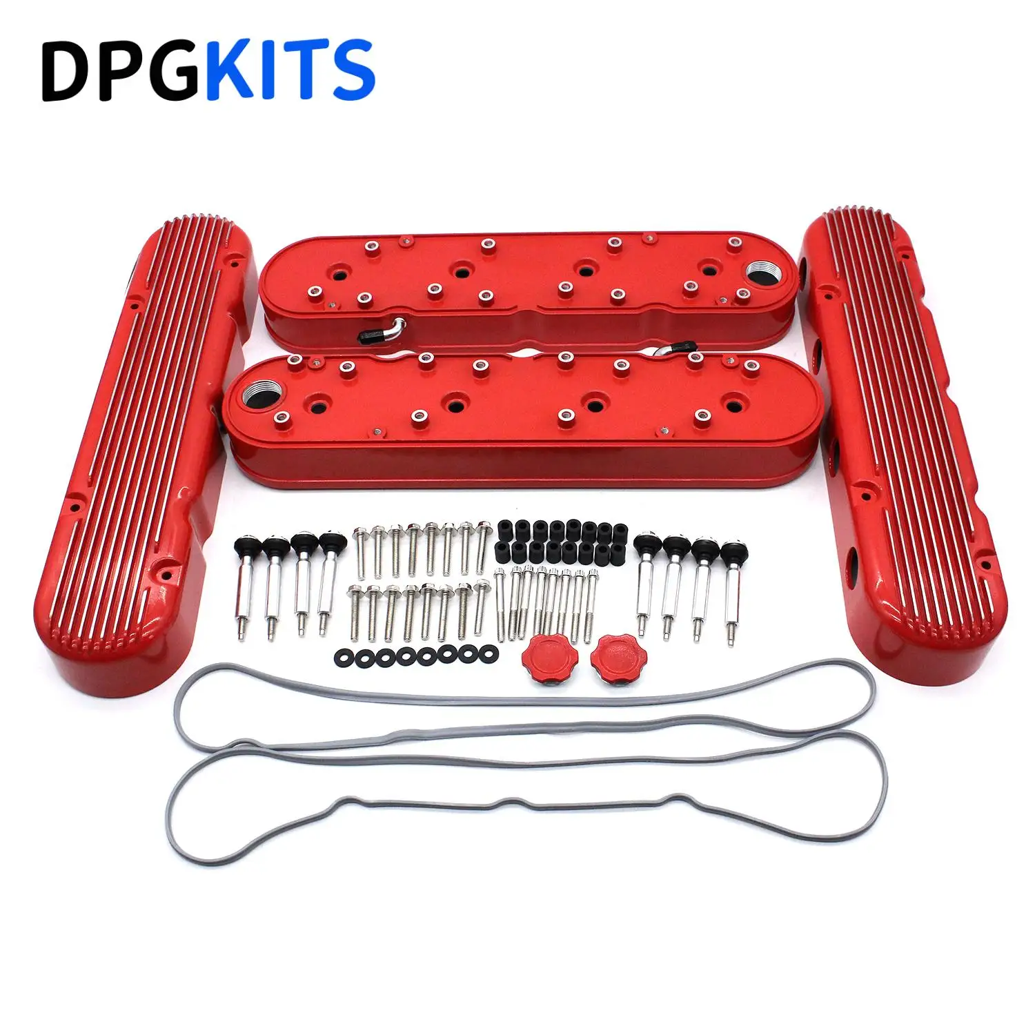 12558948 410004 140043 D510C 2pcs Gloss Red Valve Covers For LS Chevy ...
