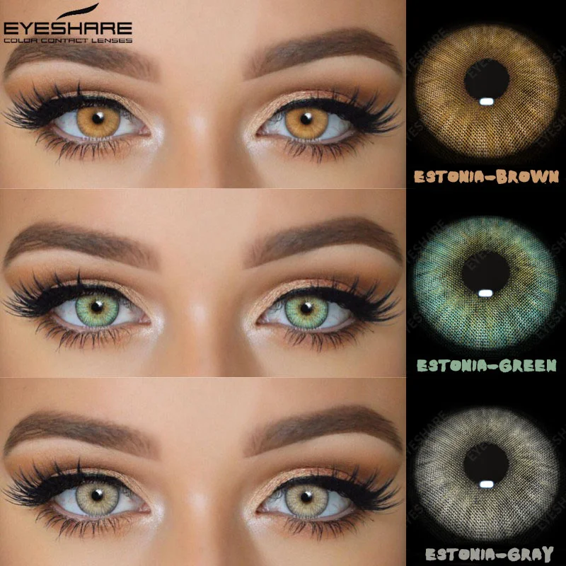 EYESHARE-1Pair-New-Colored-Contact-Lenses-Green-Eyes-Lenses-Natural ...