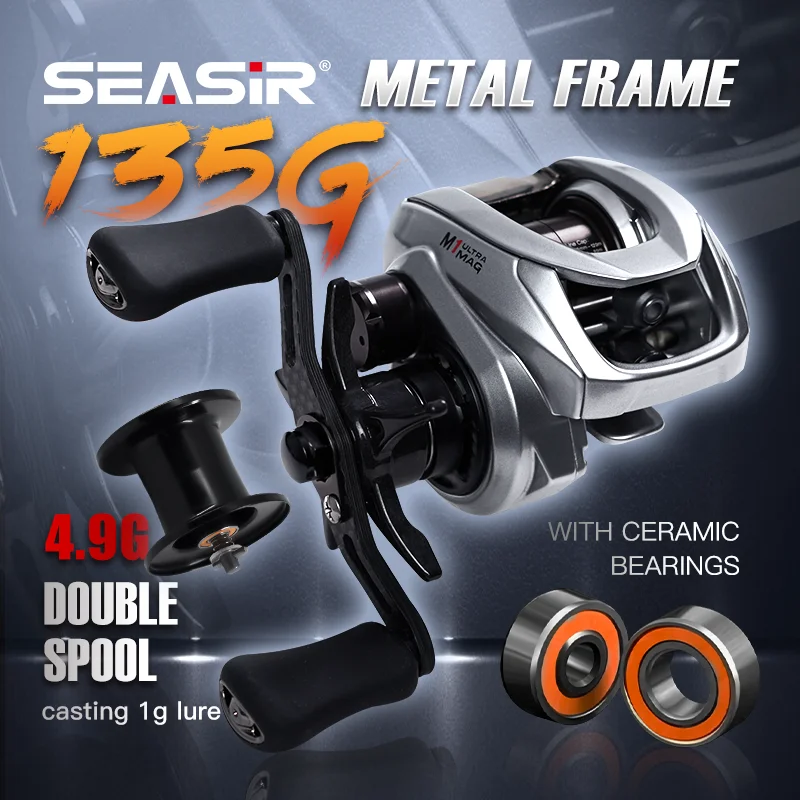 SEASIR-M1-135G-Metal-Frame-Baitcasting-Fishing-Reel-Ultralight-10-1BB-7 ...