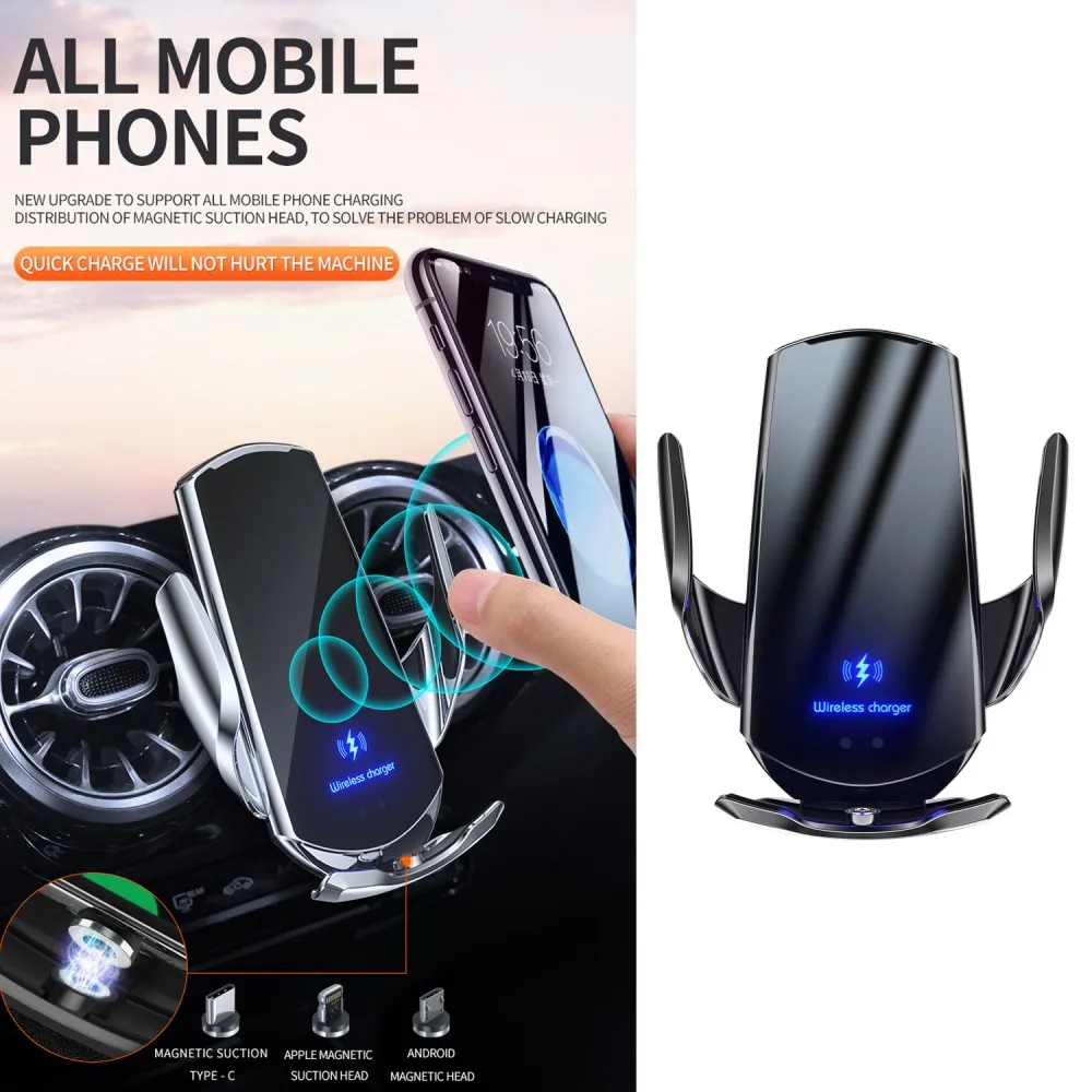 Car-Mobile-Phone-Holder-Auto-Sensing-Wireless-Charger-Stand-66W-Fast ...