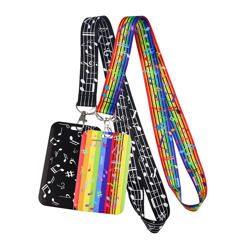 C5475-Cartoon-Rainbow-music-notation-Neck-Strap-Lanyards-Keychain-Badge ...