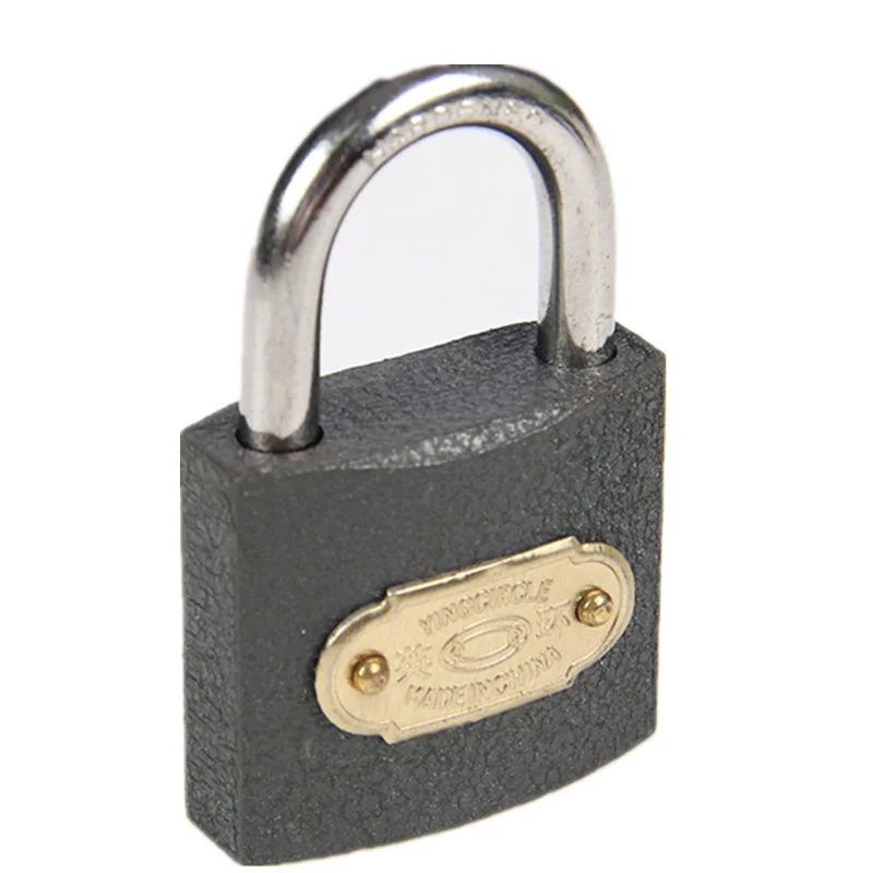 Gray-Iron-Padlock-School-Home-Office-Safety-Lock-Anti-Prying-One-Word ...