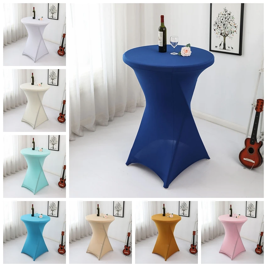 Spandex-Tischdecke-Hochzeit-Stoff-Cocktail-High-Bar-60cm-70cm-80cm-90cm ...