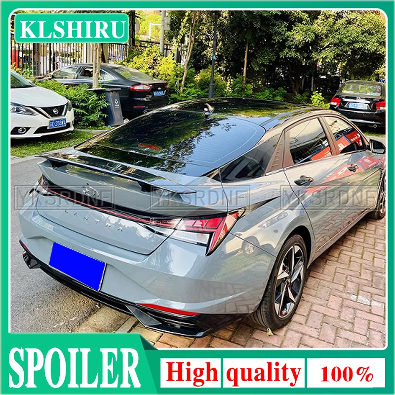 Rear Wing Spoiler for Hyundai Elantra Avante CN7 2020 2021 ABS Gloosy Black Rear Trunk Spoiler ...