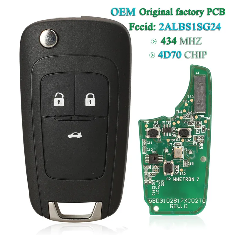 KEYECU-Folding-Flip-Remote-Key-FOB-Only-OEM-Board-434MHZ-ID70 ...