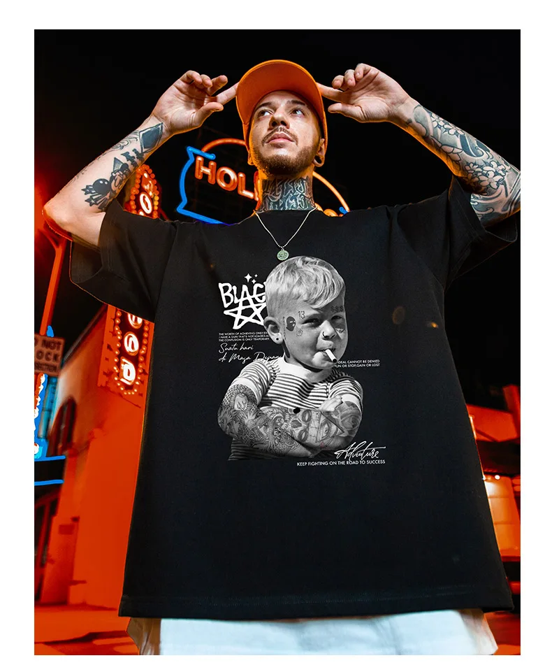 American-Retro-Niche-Design-Sense-High-Street-Fashion-Brand-Spoof-Print ...