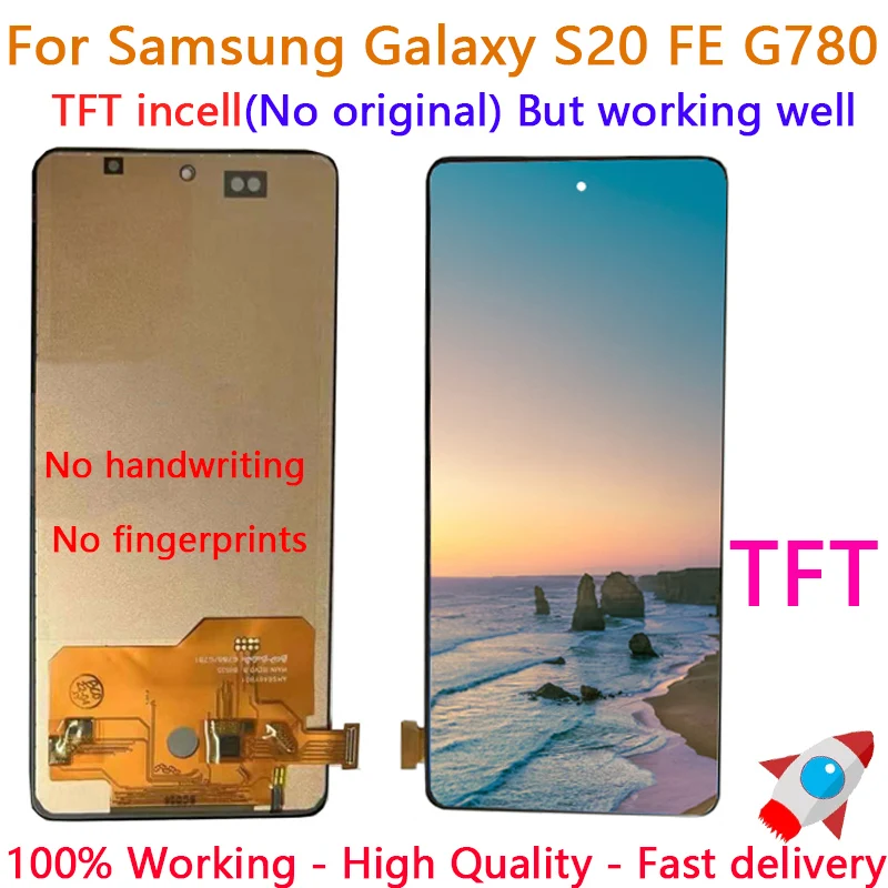 Super 6.5 incincincell s20fe amoled display para samsung galaxy s20 fe g780 completa lcd touch ...
