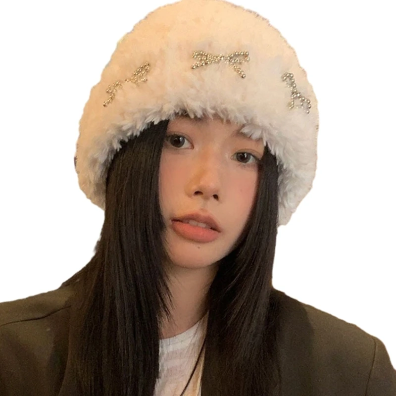 Teens-Girls-Beanie-with-Metal-Bowknot-Knit-Hat-for-Teen-Winter-Cycling ...