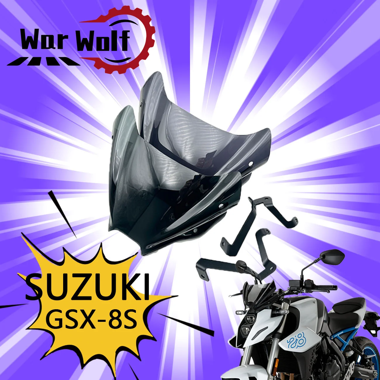 Motorcycle-Windscreen-Viser-Visor-Windshield-Deflector-Fits-For-SUZUKI ...