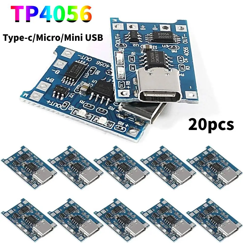 20-adet-tip-c-mikro-Mini-USB-5V-1A-18650-TP4056-lityum-pil-arj-cihaz ...