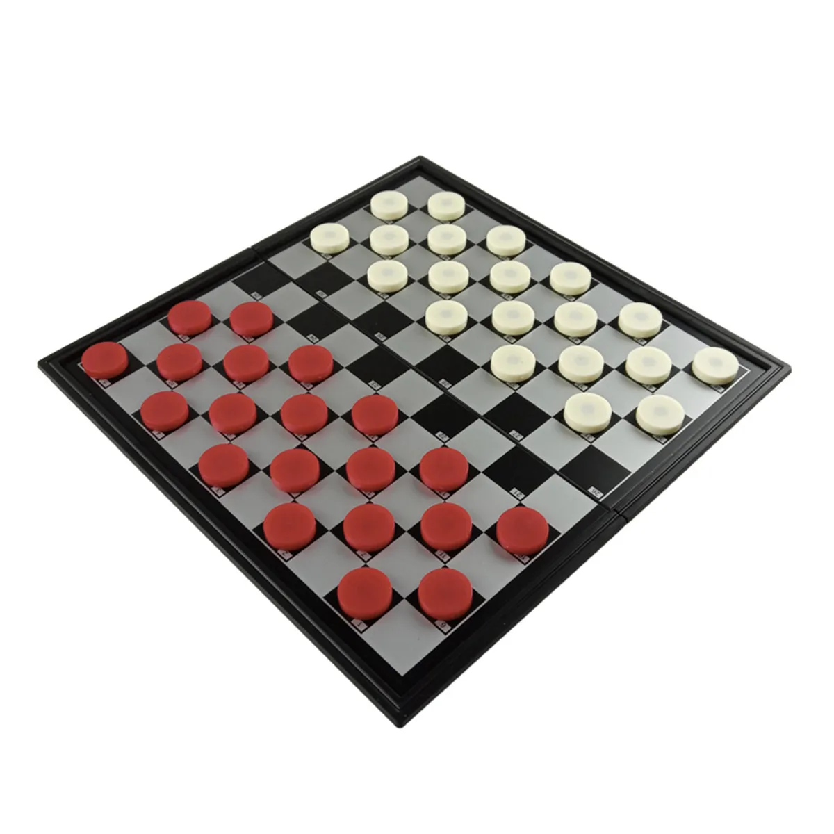 Checkers-Red-And-White-Pieces-100-High-Quality-Magnetic-Folding-Board ...