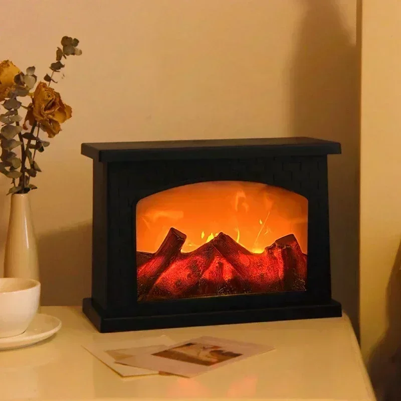 New-Year-3D-Decorative-Fake-Fireplace-Lantern-Creative-LED-Flame-Night ...