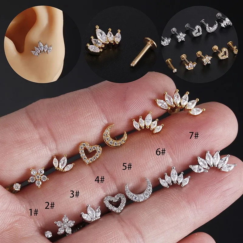 Piercing-de-acero-inoxidable-para-labio-Labret-estrella-circ-n-anillo ...