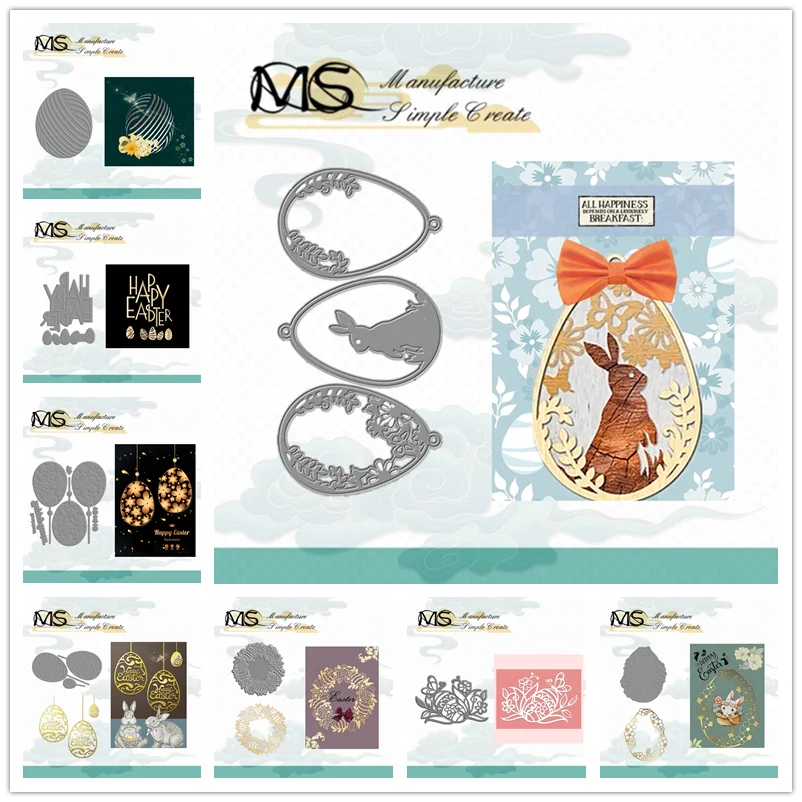 DIY-2023-Egg-Flowers-rabbit-Easter-Hot-Foil-Plates-Background-Metal ...