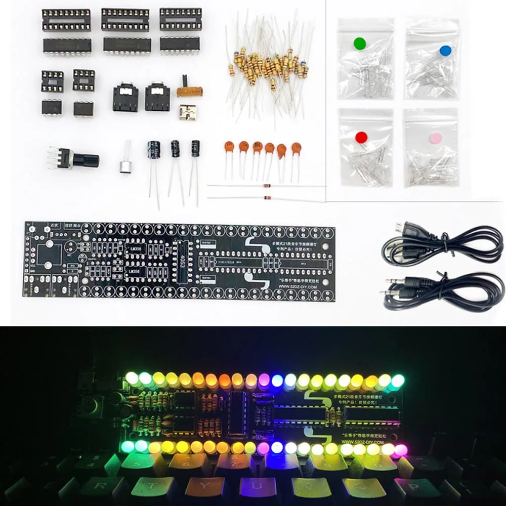 DIY-electronic-kit-LED-music-spectrum-colorful-ambient-Light-assemble ...