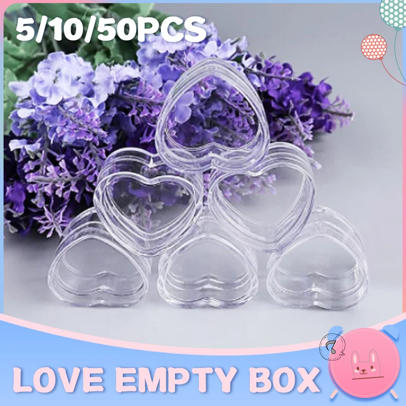 5-10-50PCS-Plastic-Heart-Shape-Empty-Bottle-Cosmetic-Jar-Lip-Balm-Cream ...