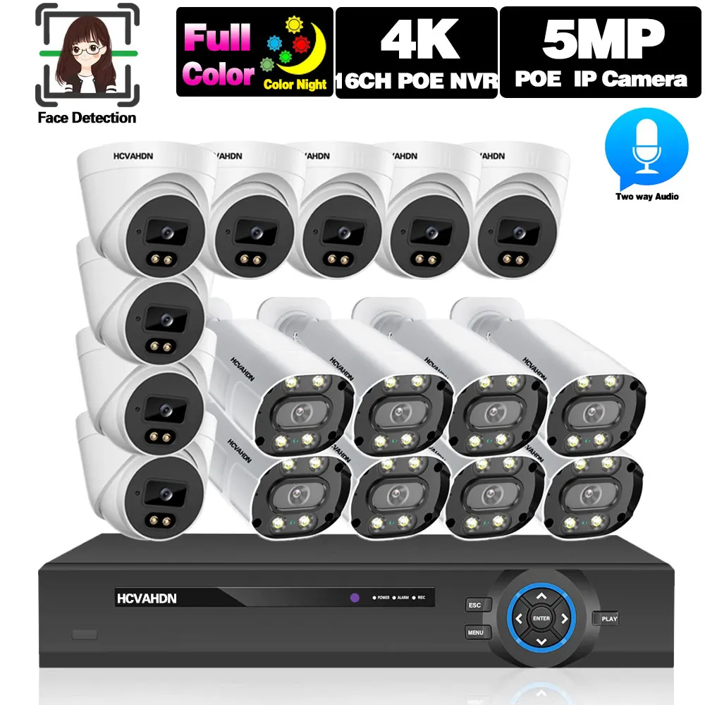 16CH-5MP-POE-Security-Camera-System-Set-Smart-Color-Night-Vision-CCTV ...