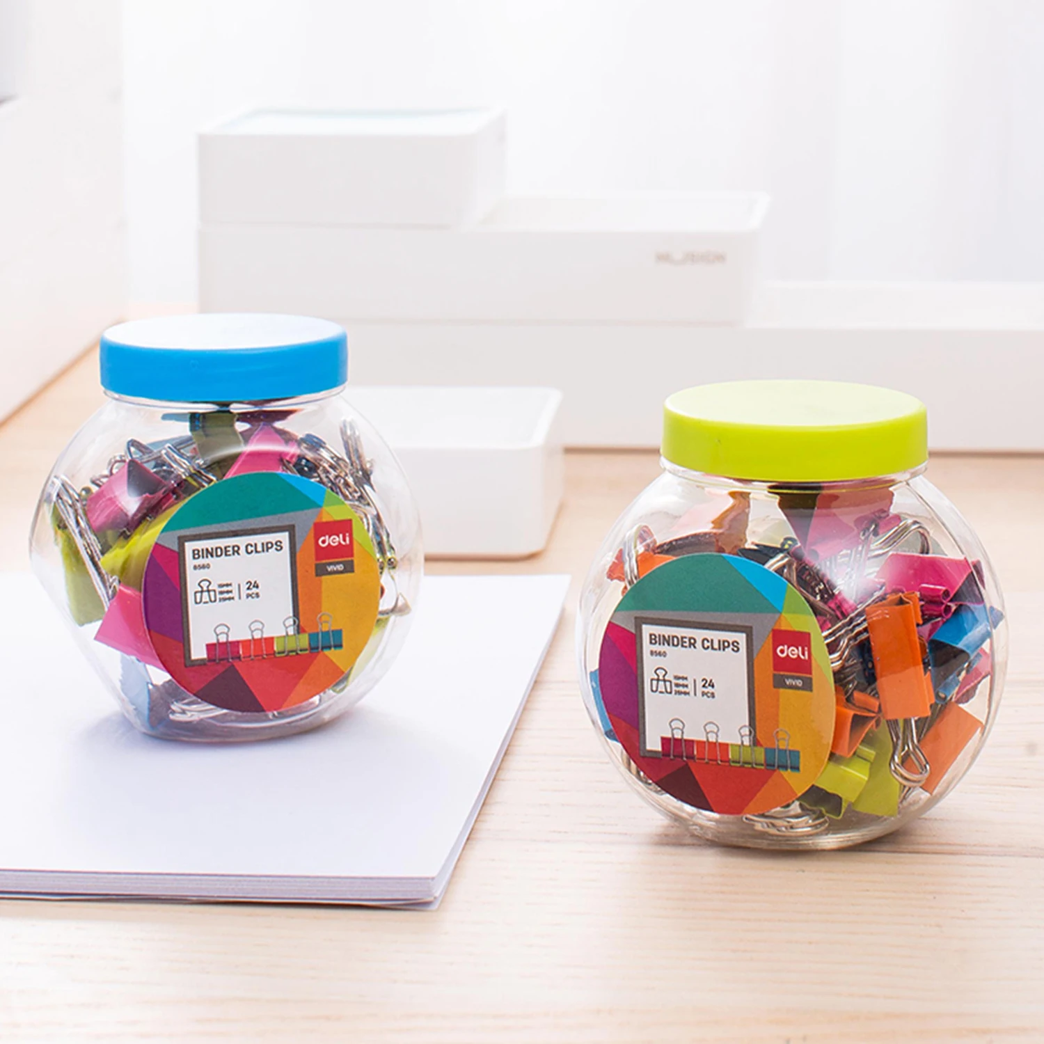 Deli-Multicolor-Paper-Clips-Document-File-Binder-Clip-Ticket-Holder ...