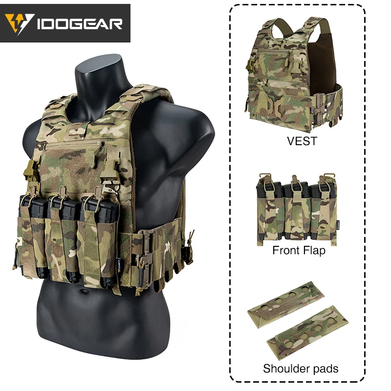IDOGEAR-Tactical-FCSK-3-0EX-Plate-Carrier-MOLLE-Vest-With-inner-Plates ...
