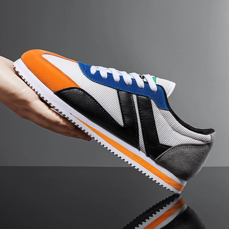 Men Sneakers Casual Fashion Easy Matching Mixed Colors Leather Mesh ...