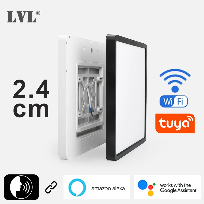 Modern Square Led Smart Panel Light Dimmable Home Lighing WiFi Tuya AI ...