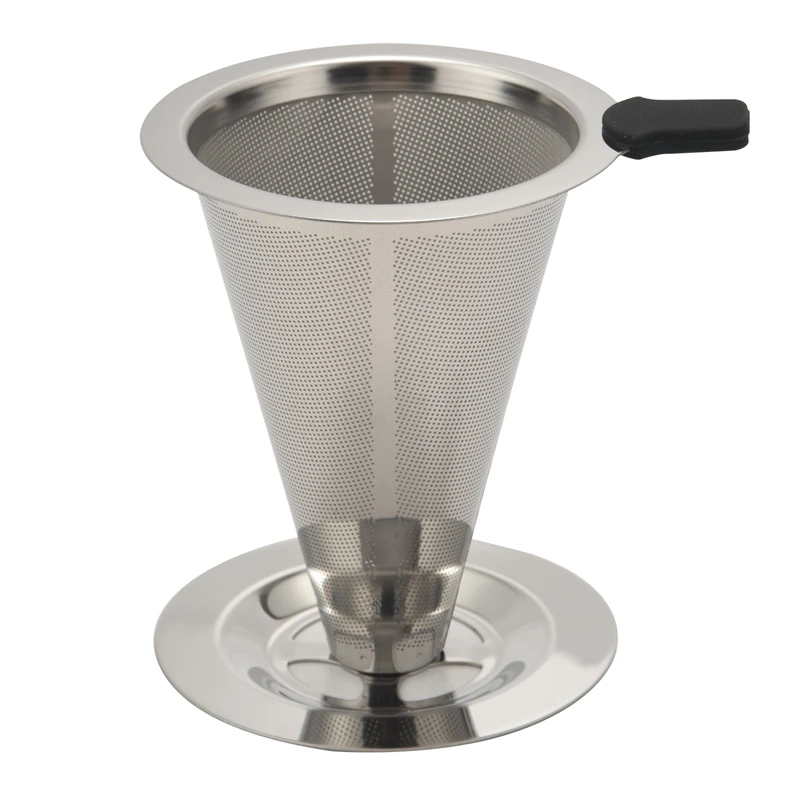 Reusable-Coffee-Filter-Stainless-Steel-Holder-Metal-Mesh-Funnel-Baskets ...