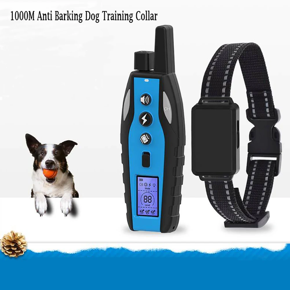 1000m Dog Training Artifact Anti-dog Barking Electric Shock Collar Anti ...